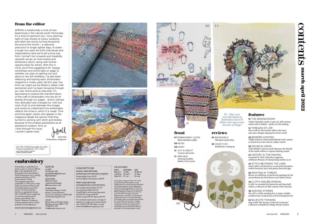 EMBROIDERY The Textile Art Magazine - Royal School of Needlework