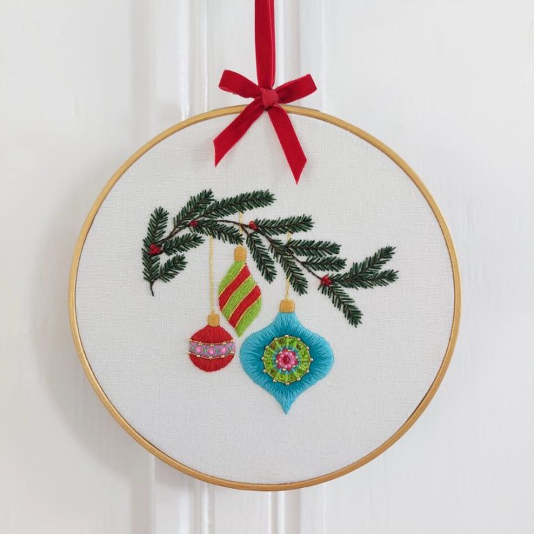 Vintage Christmas Bauble Embroidery Kit by Kate Barlow - Royal School ...