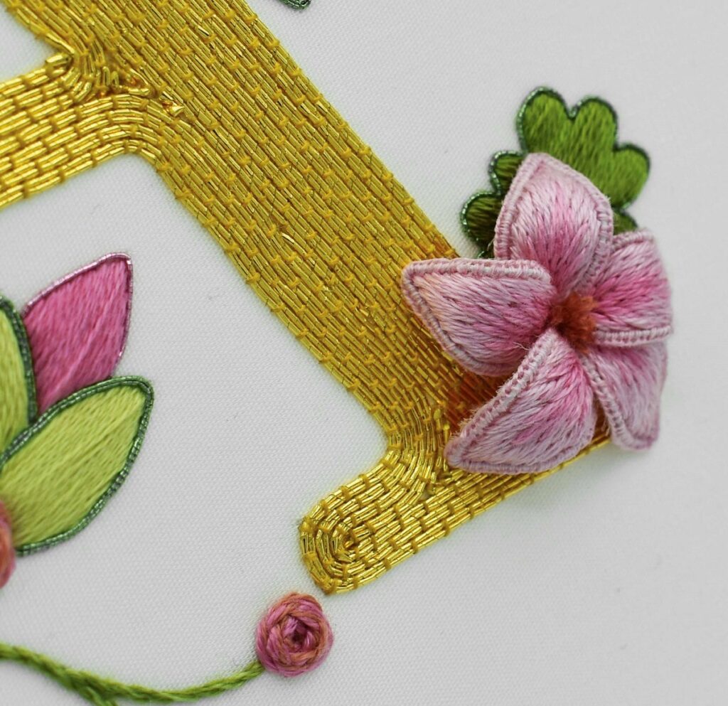 Goldwork Monogram - Royal School of Needlework