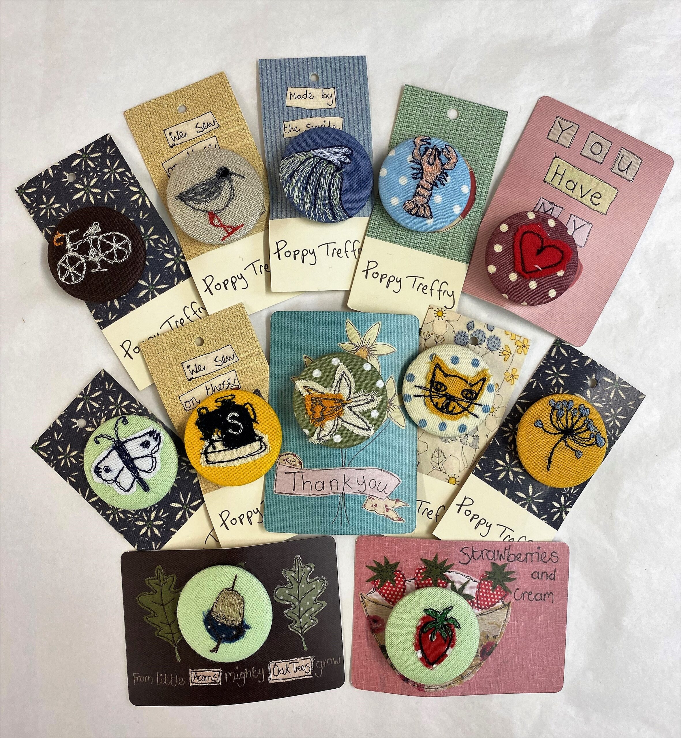 Poppy Treffry Pretty Embroidered Badges - Royal School of Needlework