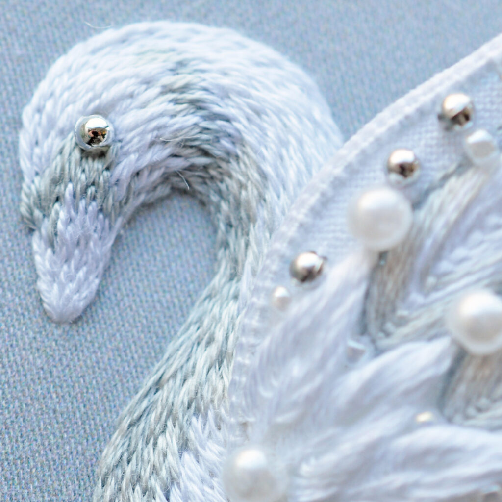 Stumpwork Swan - Royal School of Needlework