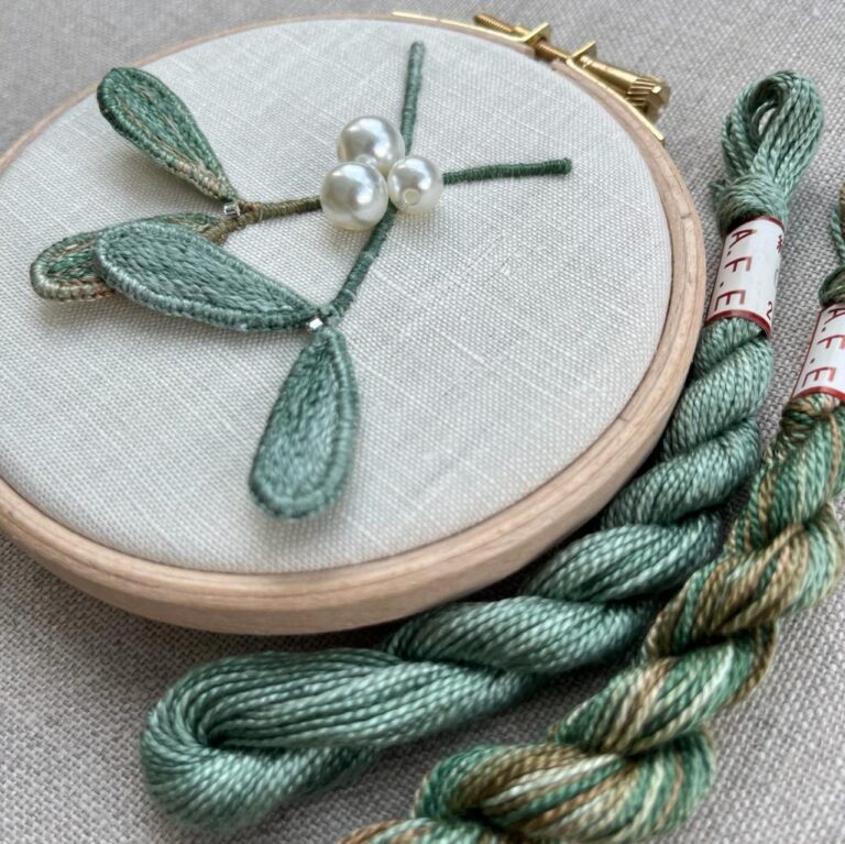 RSN Exclusive Mistletoe Embroidery Kit by Masako Newton - Royal School ...