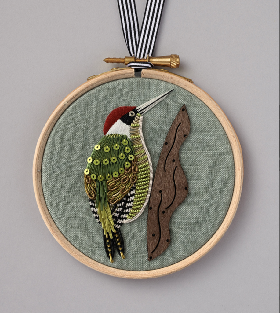 Green Woodpecker - A Silk and Metal Thread Embroidery Kit by Becky Hogg ...