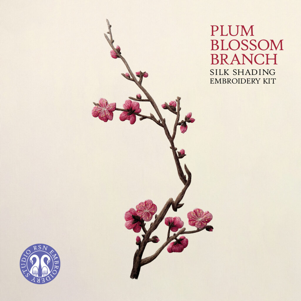 RSN Studio: Plum Blossom Branch Silk Shading Embroidery Kit - Royal School of Needlework
