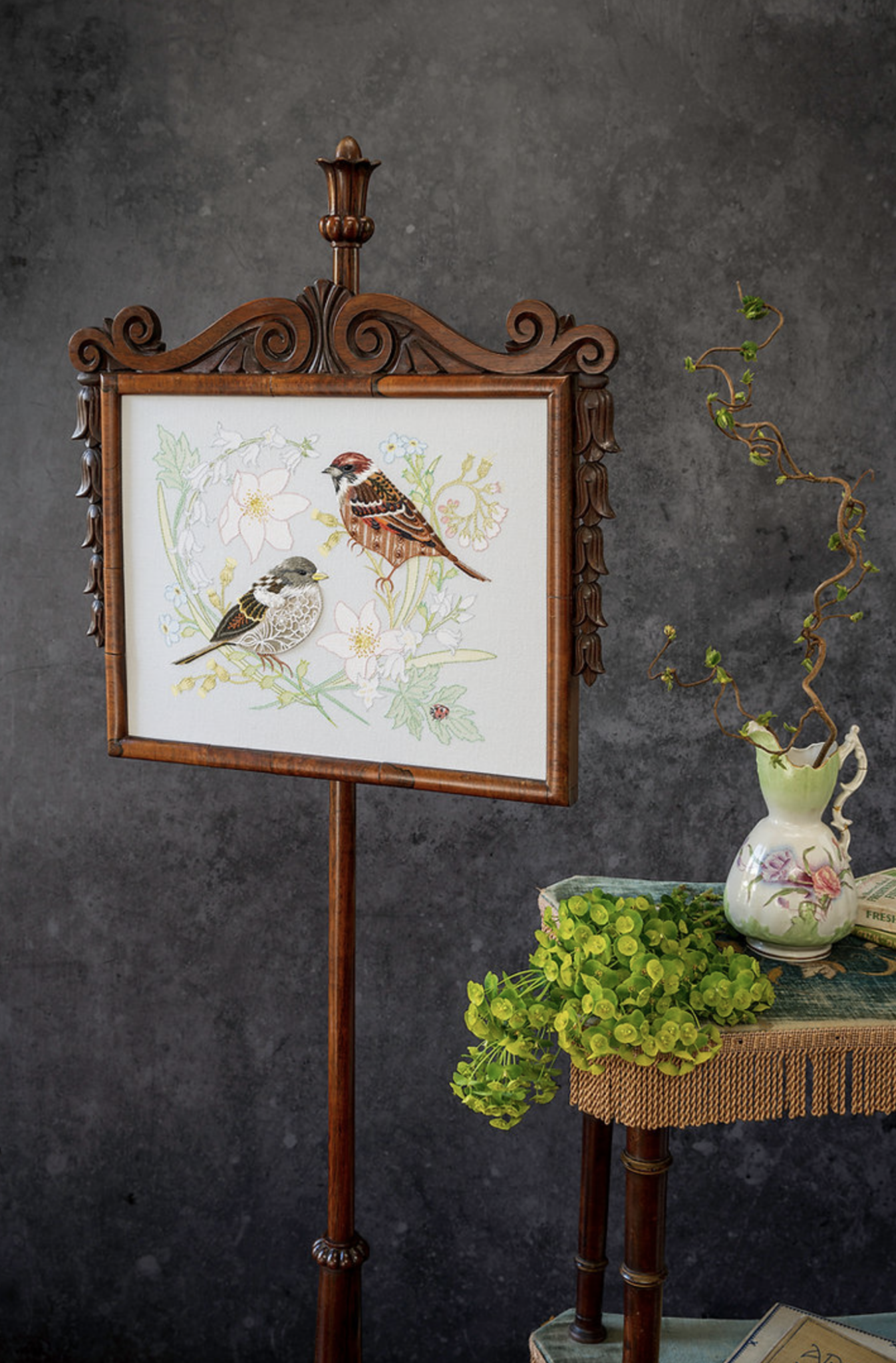 Blossom Hedge Sparrows Embroidery Kit By Nicola Jarvis - Royal School ...