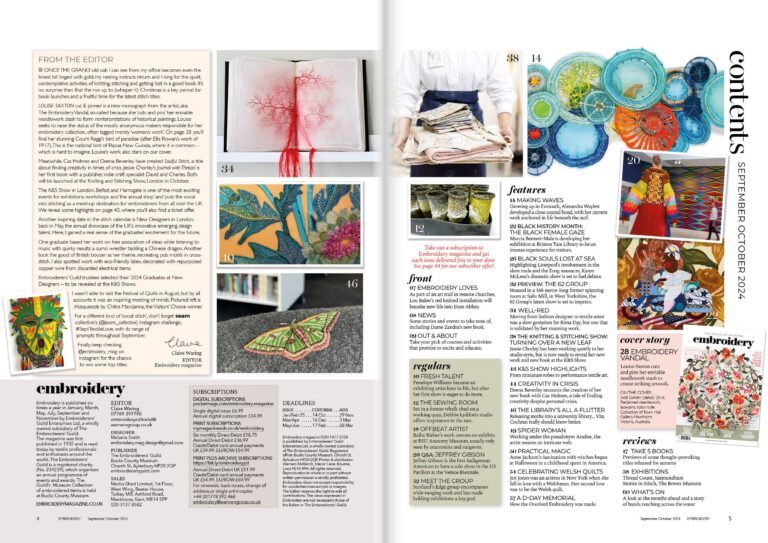 EMBROIDERY The Textile Art Magazine - Royal School of Needlework