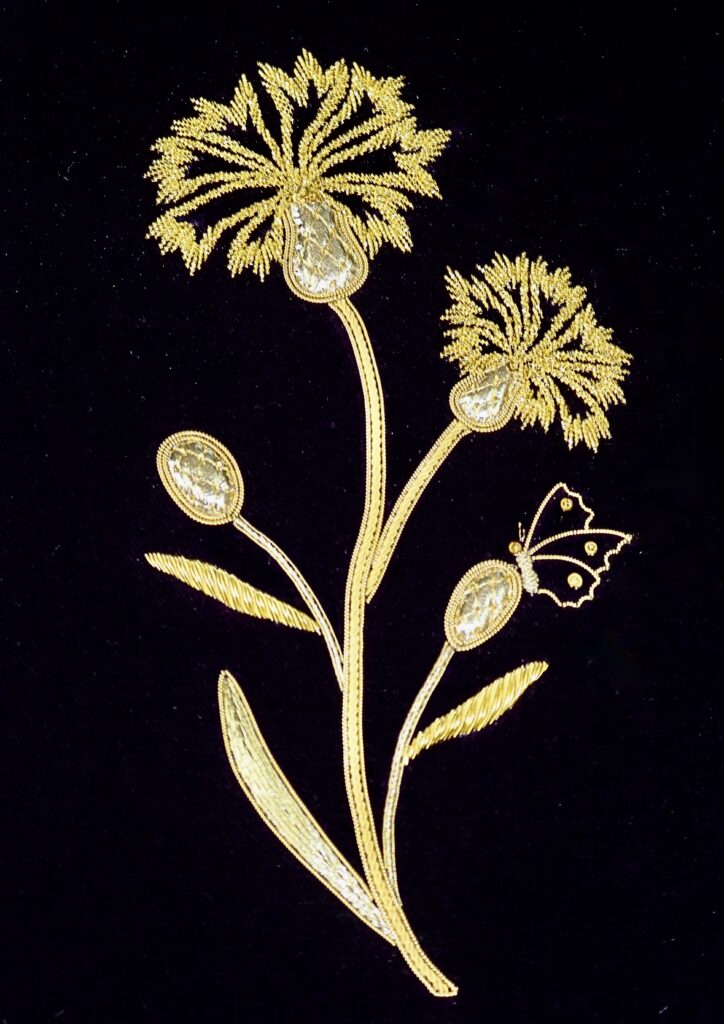 RSN Studio: Cornflower Spray Goldwork Embroidery Kit - Royal School of Needlework