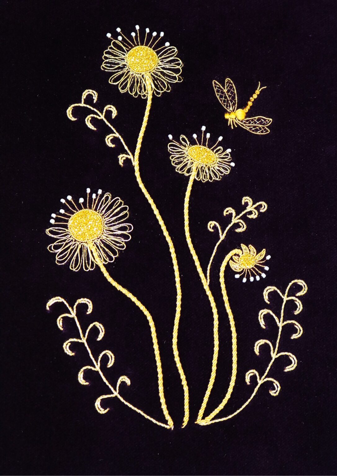 RSN Studio: Pincushion Flower and Dragonfly Goldwork Embroidery Kit ...