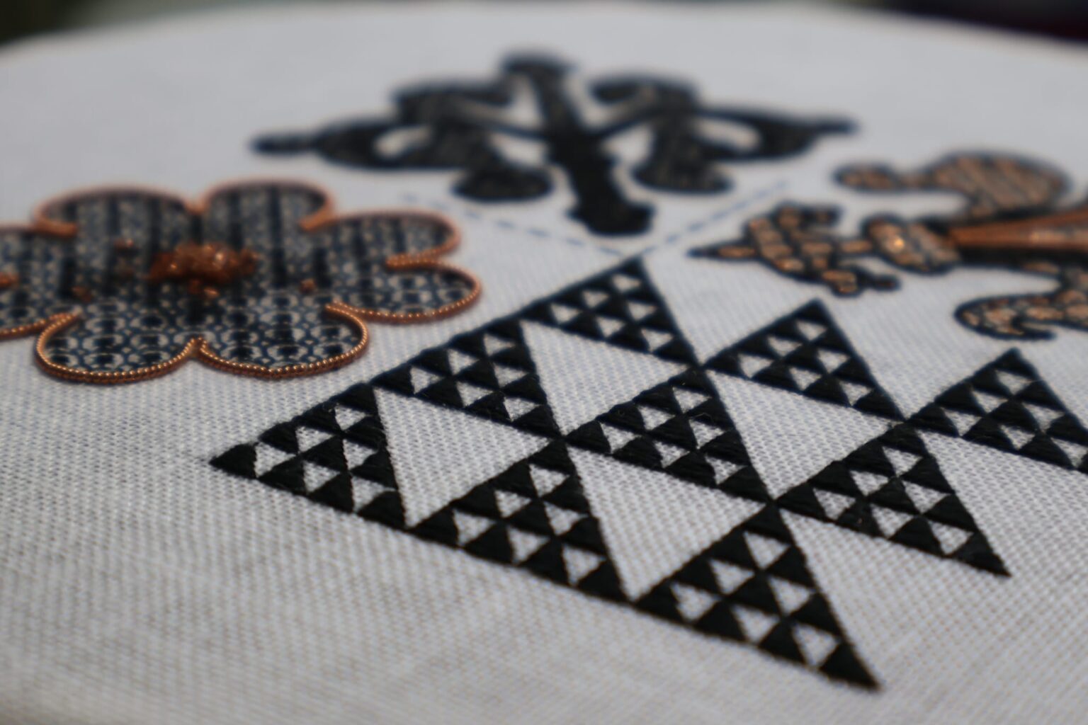 HCP25323 Blackwork Medieval Floor Tiles NEW - Royal School of Needlework