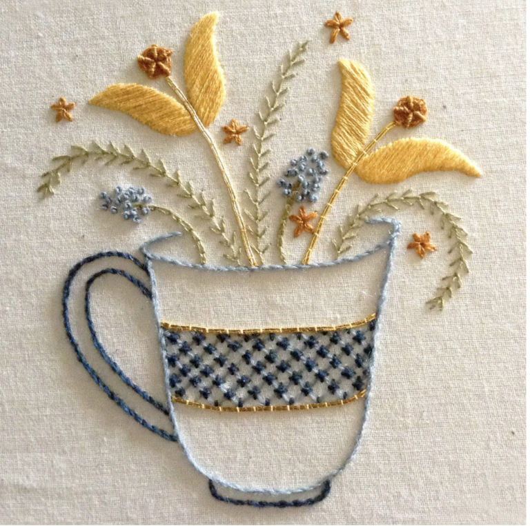 Tea Cup Embroidery Kit - Royal School of Needlework