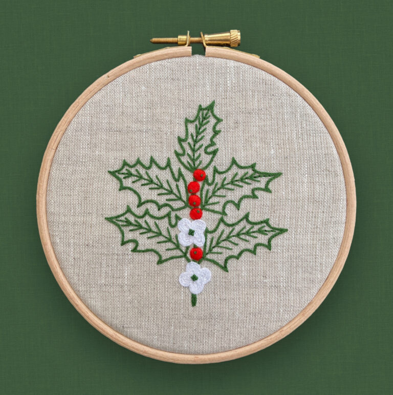 RSN A Year in Flowers: December - Holly Embroidery Kit by Natalie Rowe ...