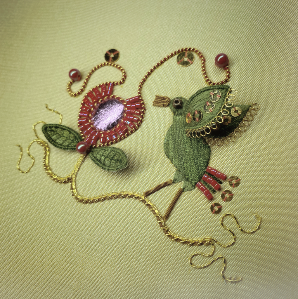 RSN Exclusive Green Fire Bird Stumpwork Embroidery Kit - Royal School ...