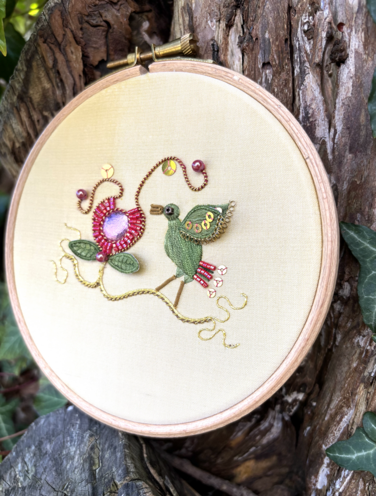 RSN Exclusive Green Fire Bird Stumpwork Embroidery Kit - Royal School ...