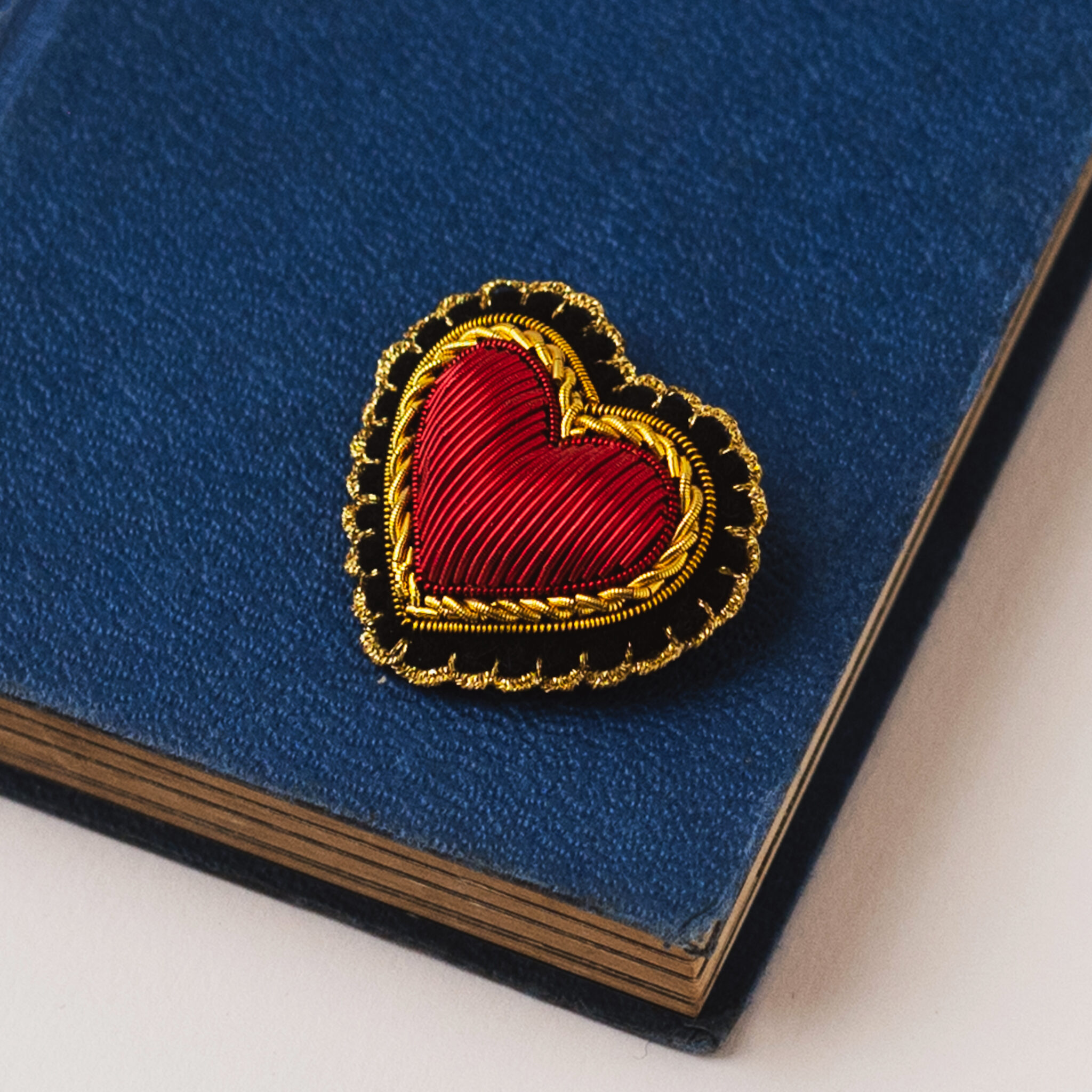 Goldwork Heart Brooch Embroidery Kit - Royal School of Needlework