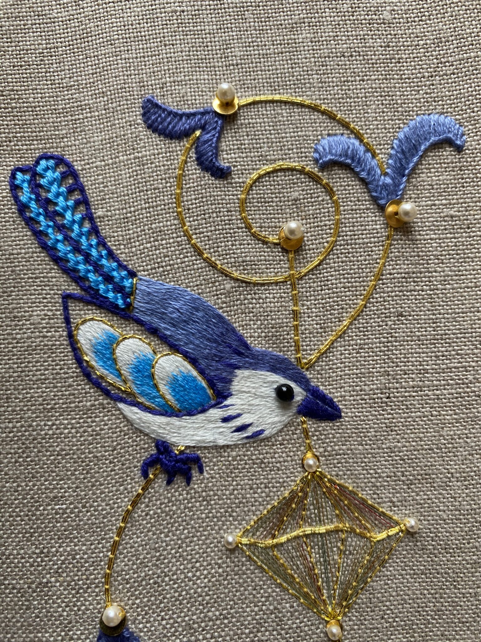 RSN Exclusive: Blue Jay Embroidery Kit - Royal School of Needlework