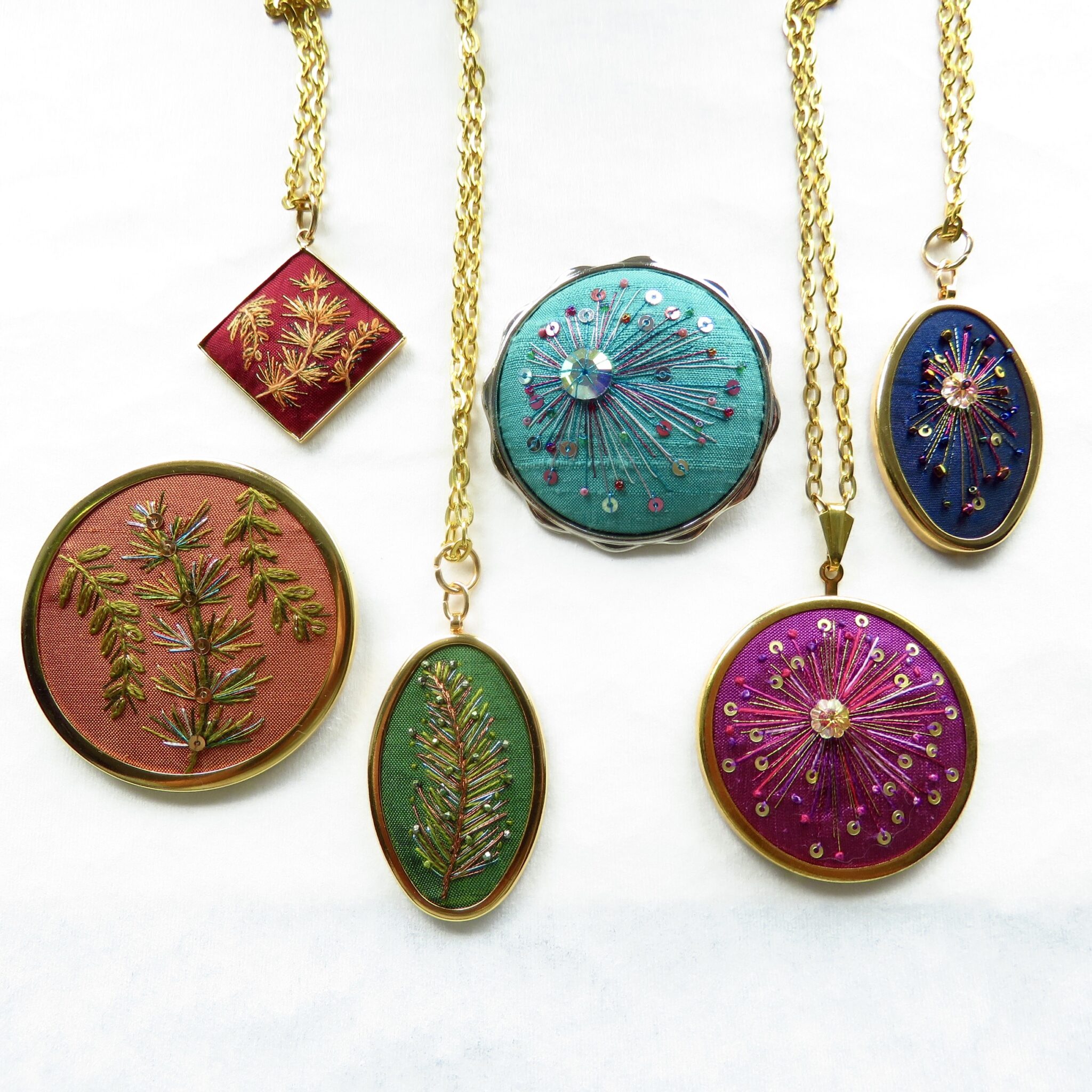Hand Embroidered Jewellery by Marg Dier - Royal School of Needlework